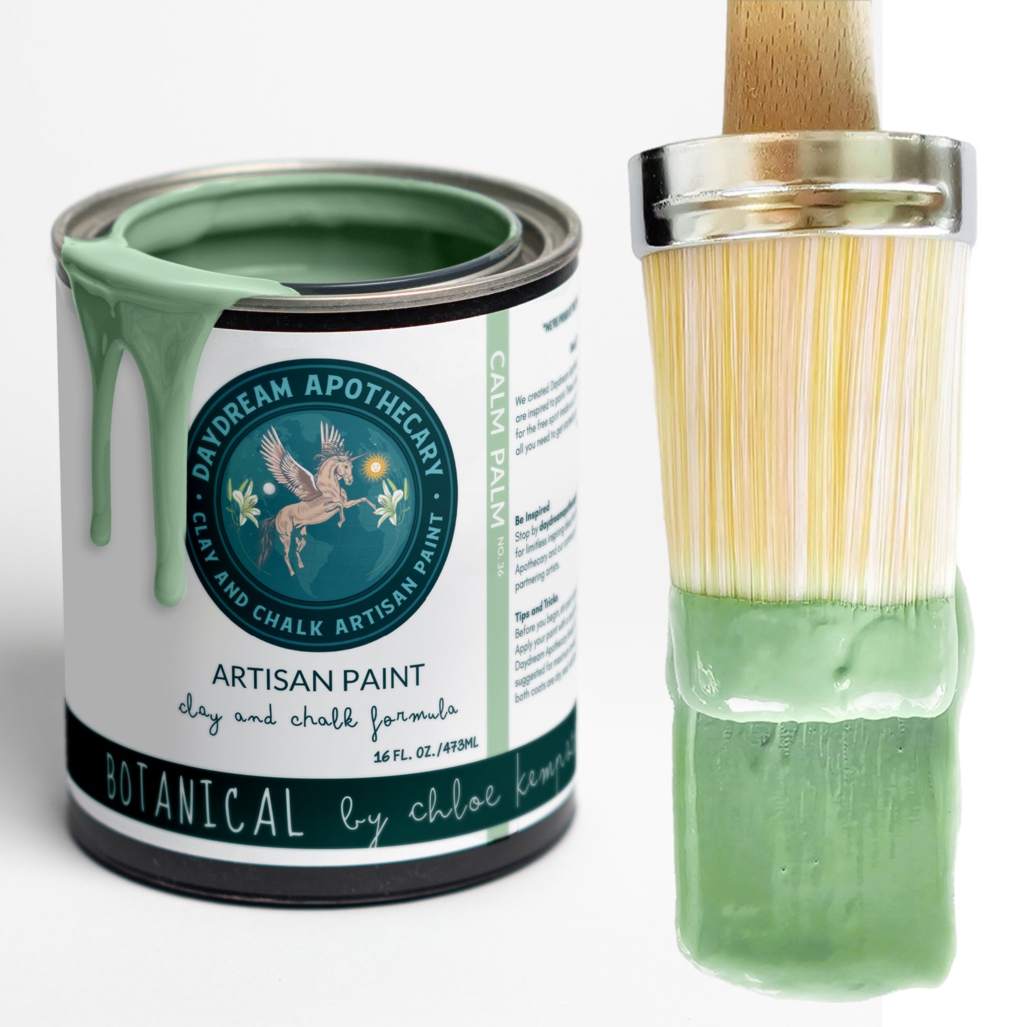 Botanical Mint Green Calm Palm Clay & Chalk Paint | DIY Furniture Paint ...